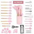 44-Piece Silicone Kitchen Utensils Set with Holder, Heat Resistant ...