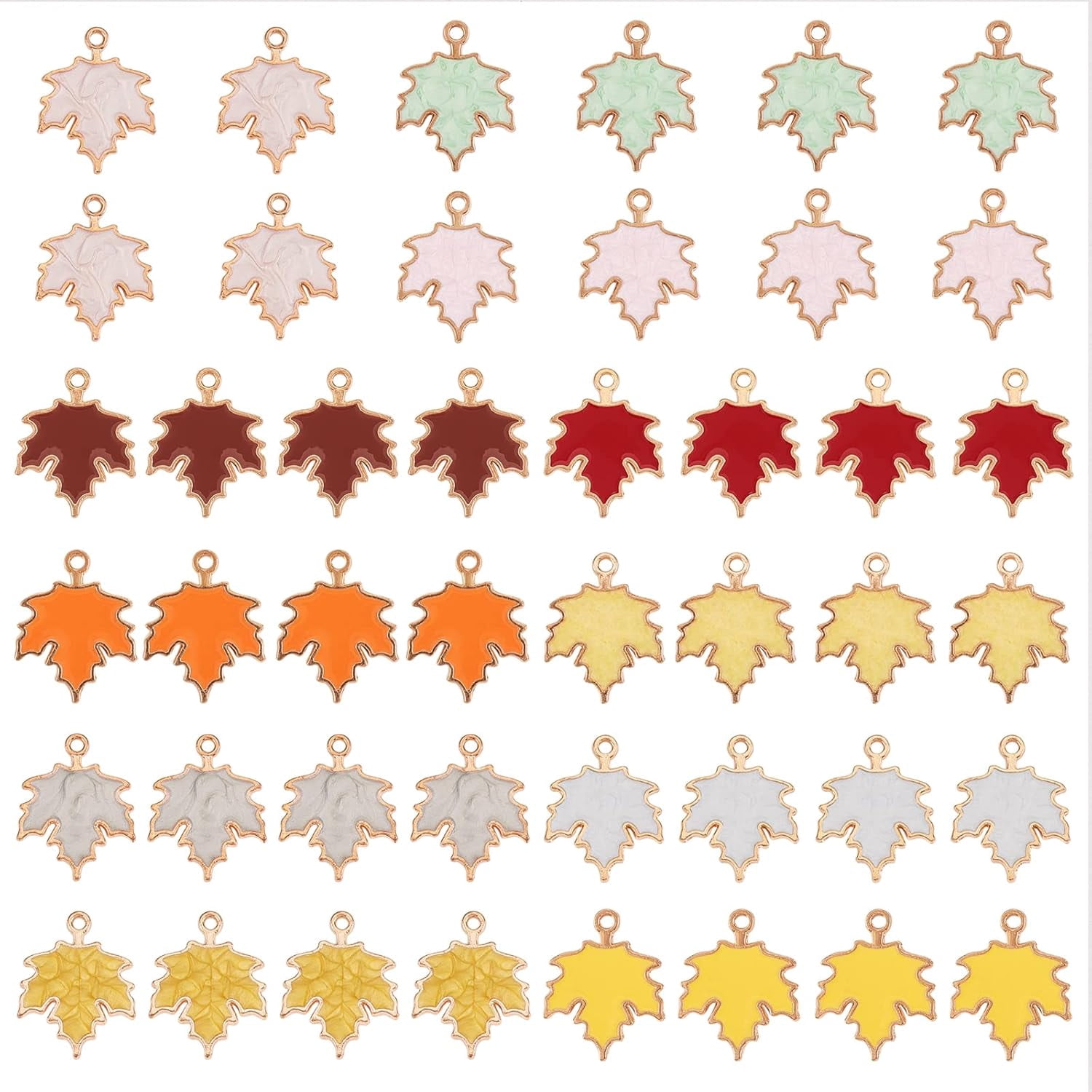 44 Pieces Thanksgiving Charms Pendants Maple Leaf Charm Fall Charms ...