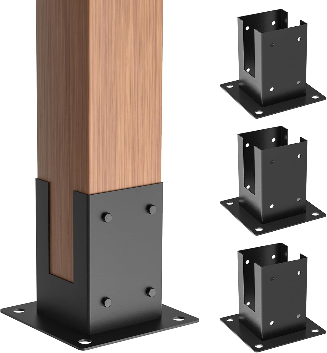 44" Post Base 4PCS Stainless Steel Brackets Woodworks Pergola Kit Deck ...