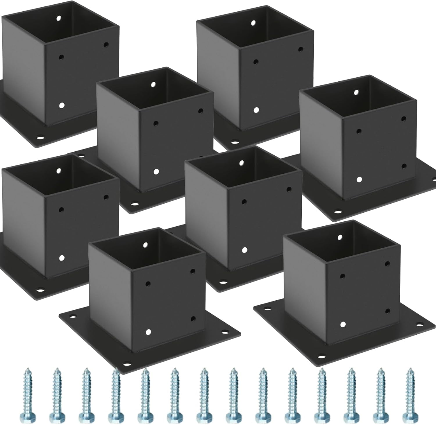 44 Post Base 8 Pcs, Deck Post Brackets, Inner Size 3.5"x3.5" Thick ...