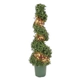 National Tree Company 44-Inch Prelit Artificial Boxwood Spiral Tree ...