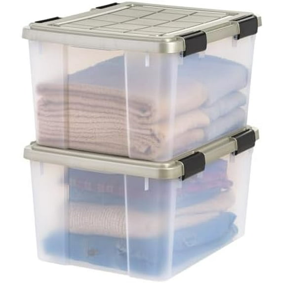 44 Qt Storage Bins with Gasket Seal Lid, 2 Pack - BPA-Free, Heavy Duty ...