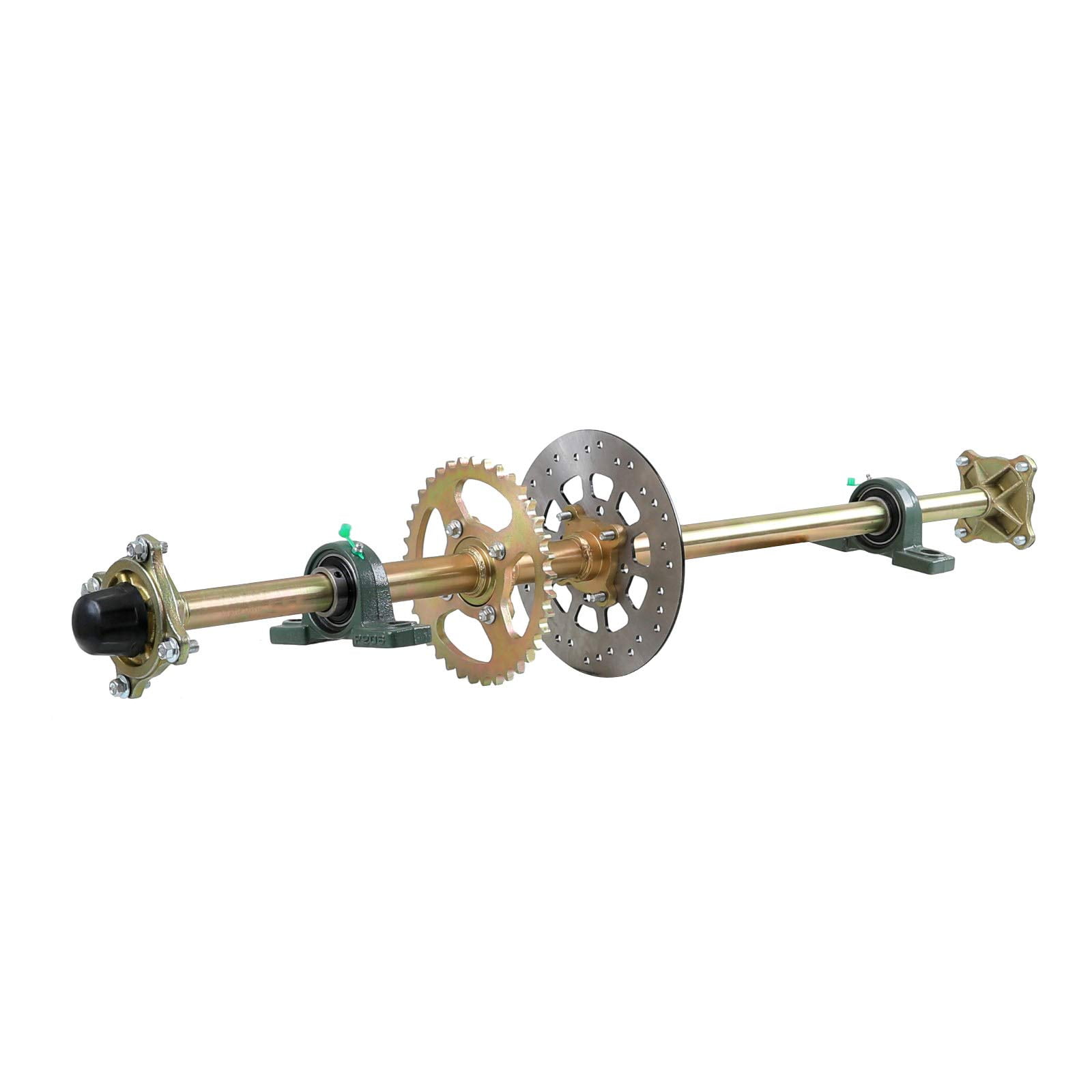 44" Rear Live Axle Kit Shaft w/ 530 Sprocket Brake Disc 4 Stud Wheel ...