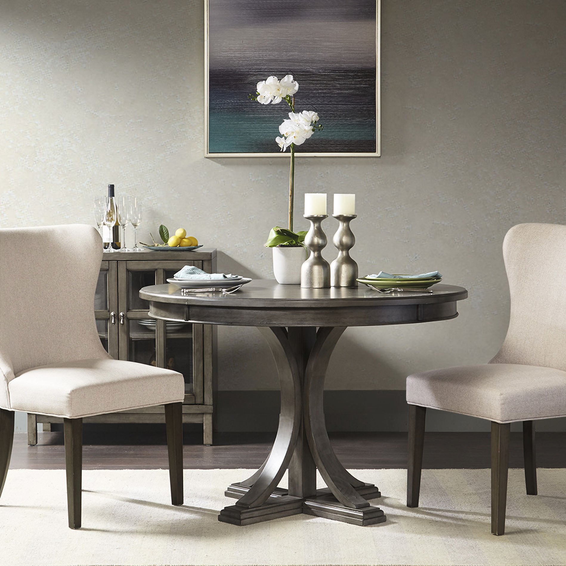 44" Round Dining Table | Seats 4 - 6 in Dining Room | Poplar Wood ...
