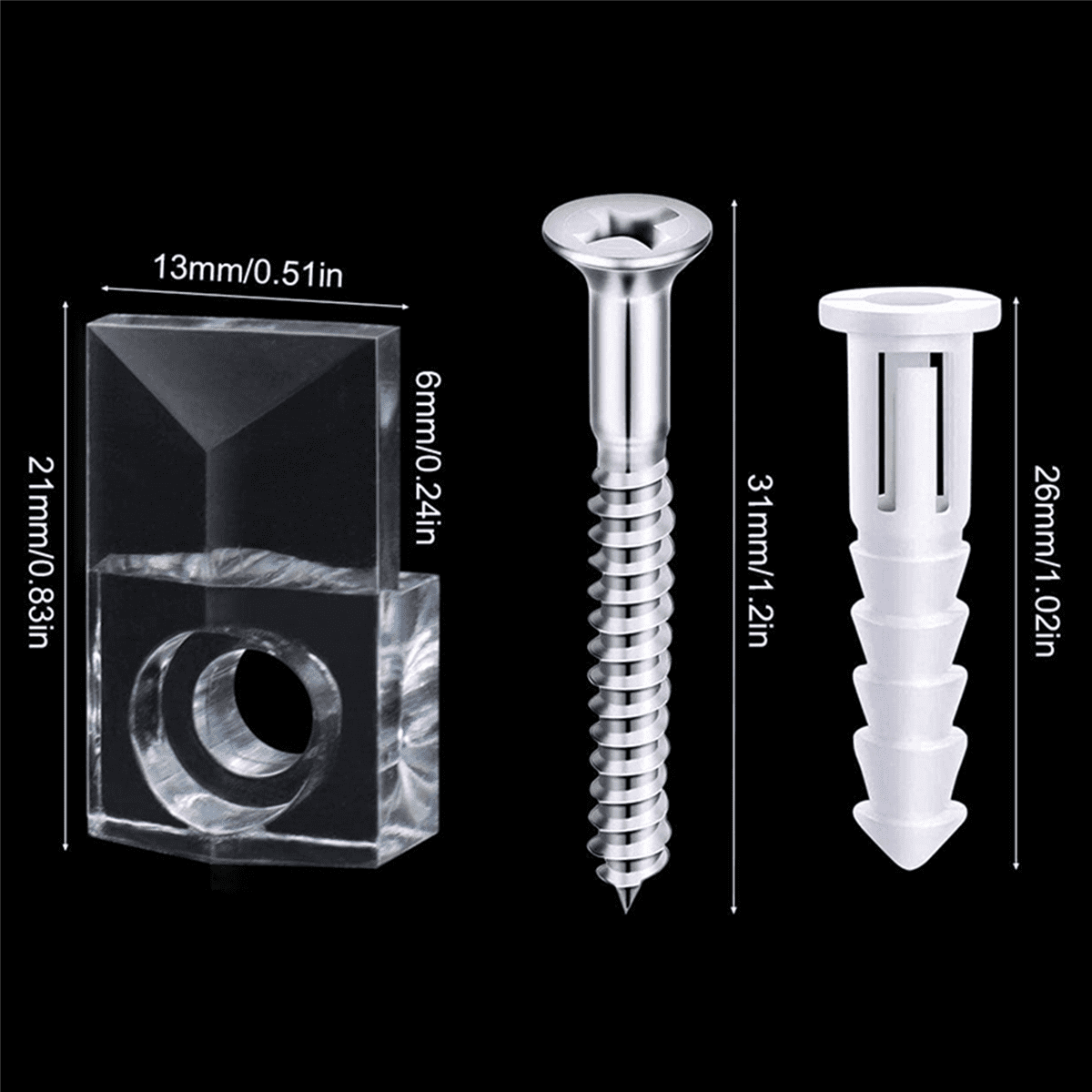 44 Sets of Mirror Holder Clips Kit Plastic Mirror Clip Mirror Holder ...