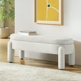 44 Storage Bench Ottoman Upholstered Linen Fabric Bed Foot Stool