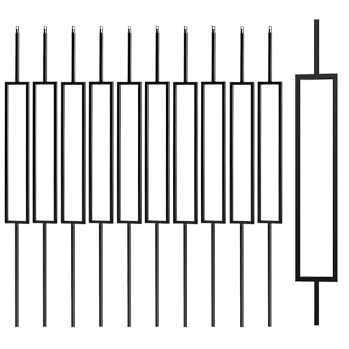 44" Wrought Iron Rectangle Balusters, 1/2" Square Hollow Iron Spindles ...