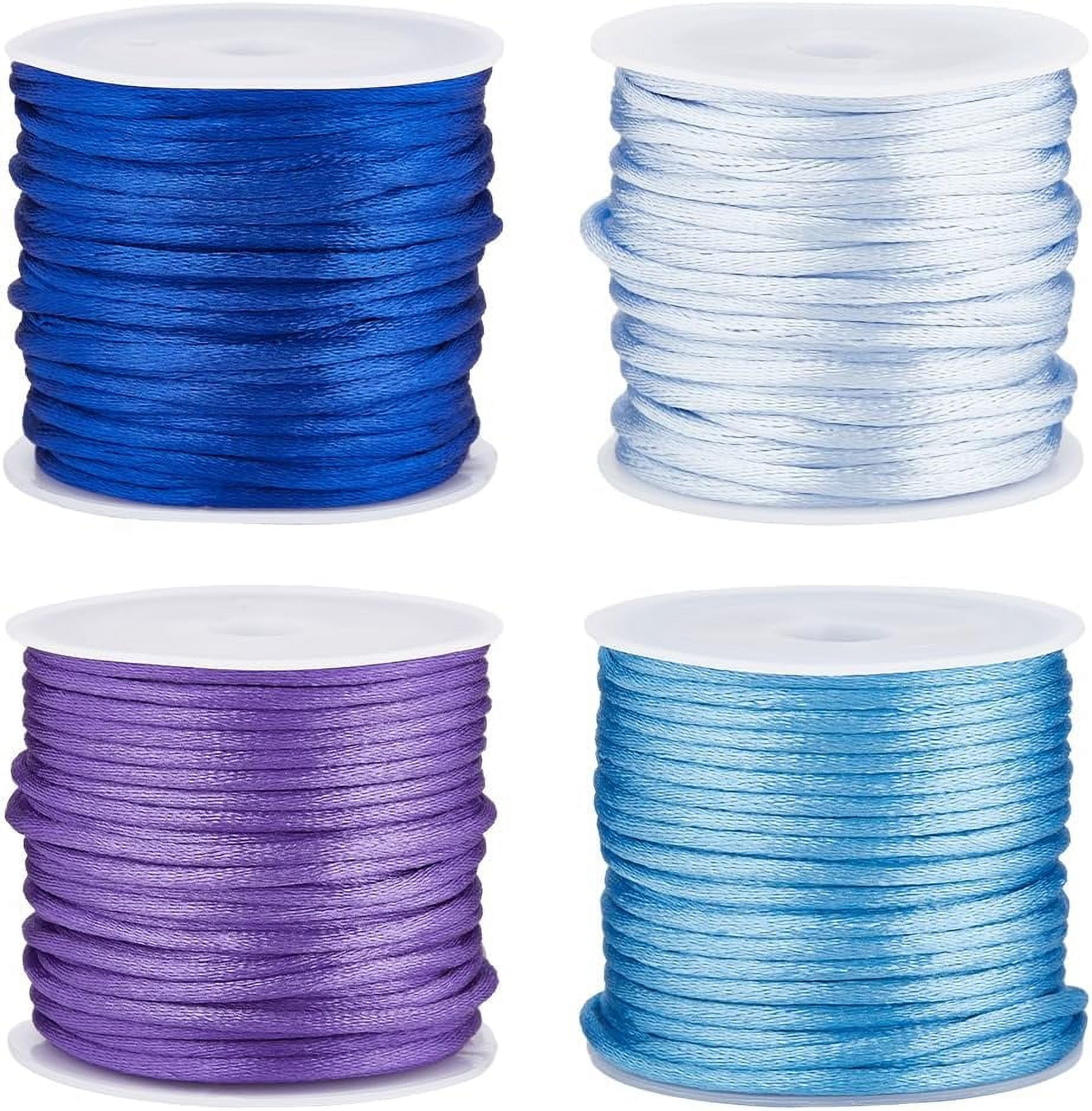 4 Rolls 4 Colors Nylon Rattail Satin Cord Beading String for Chinese ...