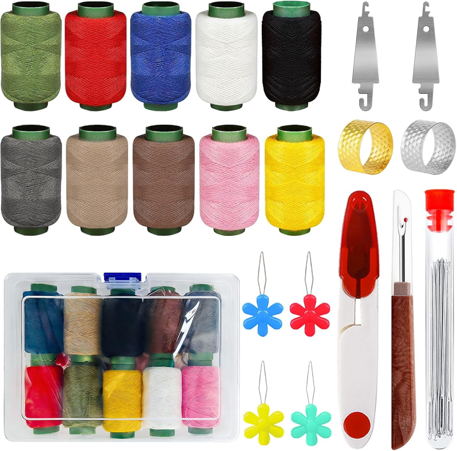 44 count Big Eye Steel Sewing Kit, Stainless Steel for Hand Sewing with ...