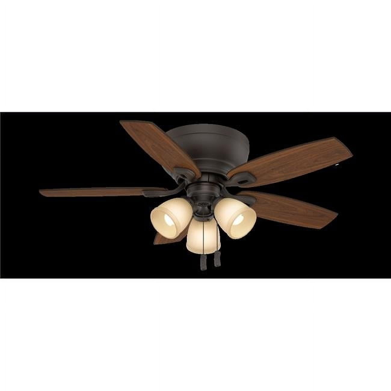 44 in. Durant Maiden Bronze Low Profile Ceiling Fan with Light Kit ...