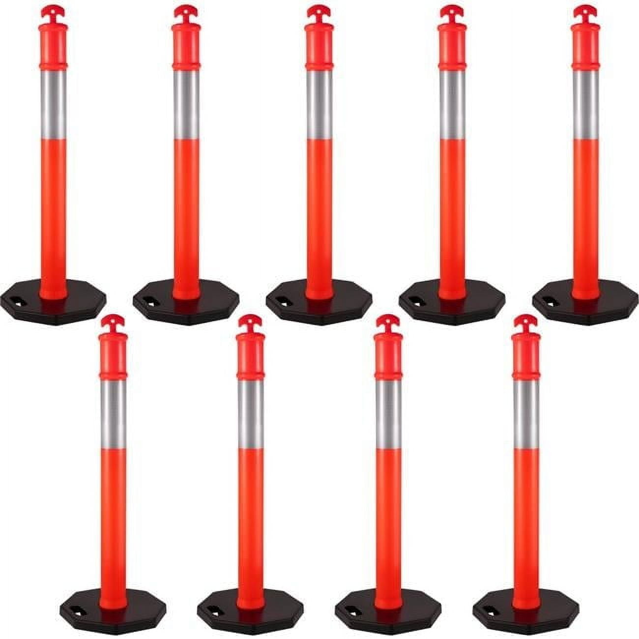 44 in. Traffic Delineator Posts, PE Delineator Cones Post Kit 10 in ...