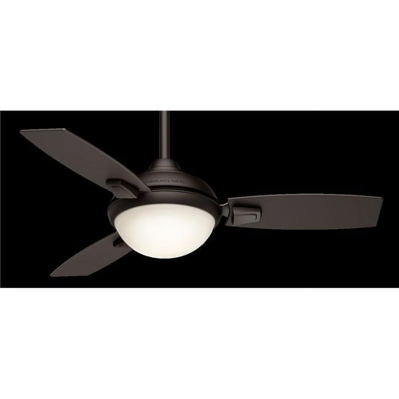 44 in. Verse Maiden Bronze Damp Rated Ceiling Fan with LED Light Kit ...