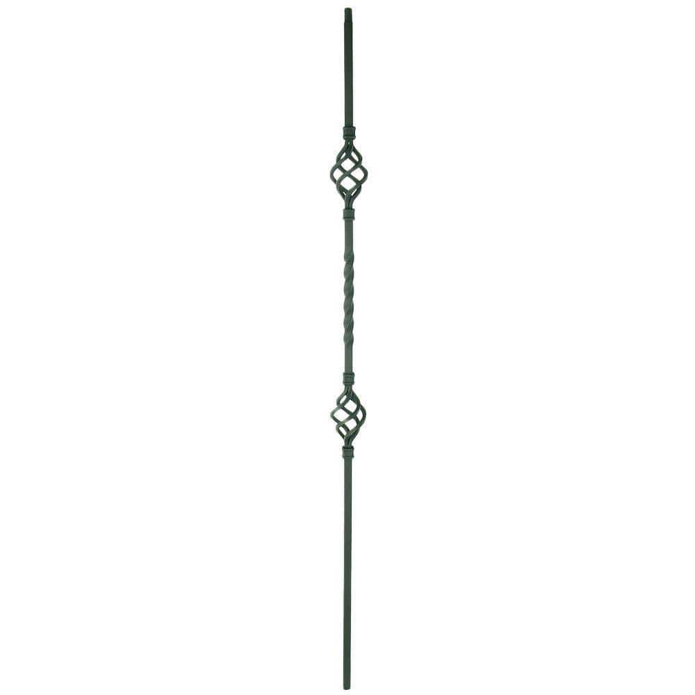 44 in. x 1/2 in. Matte Black Metal Double Basket Baluster - Walmart.com