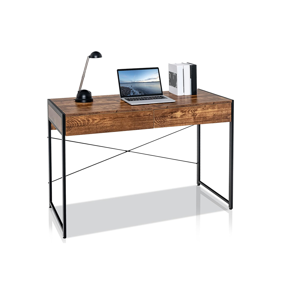 44 inch Computer Desk with 2 Storage Drawers, Home Office Desk with ...