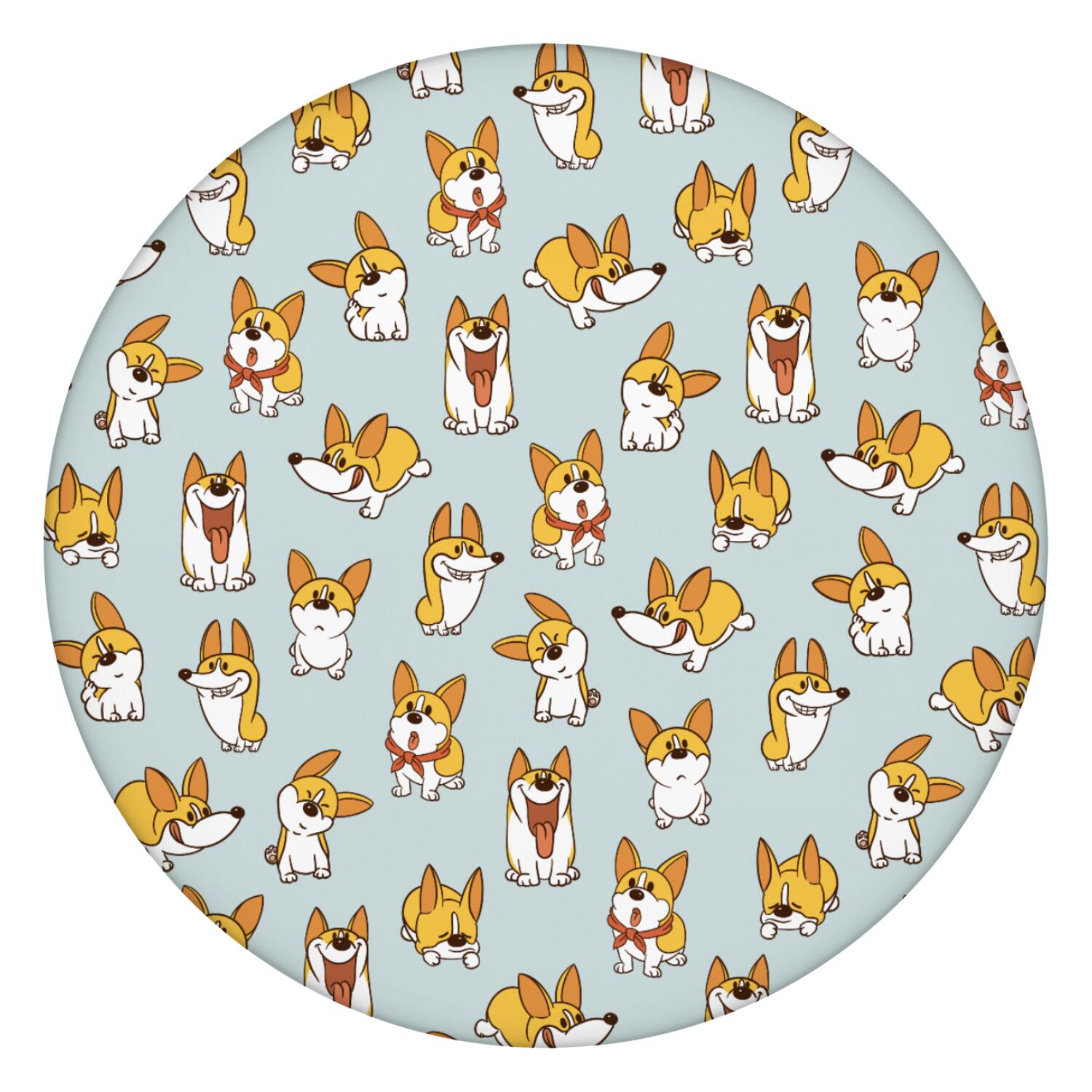 44 inch round elastic table cover with waterproof Dog design, perfect ...