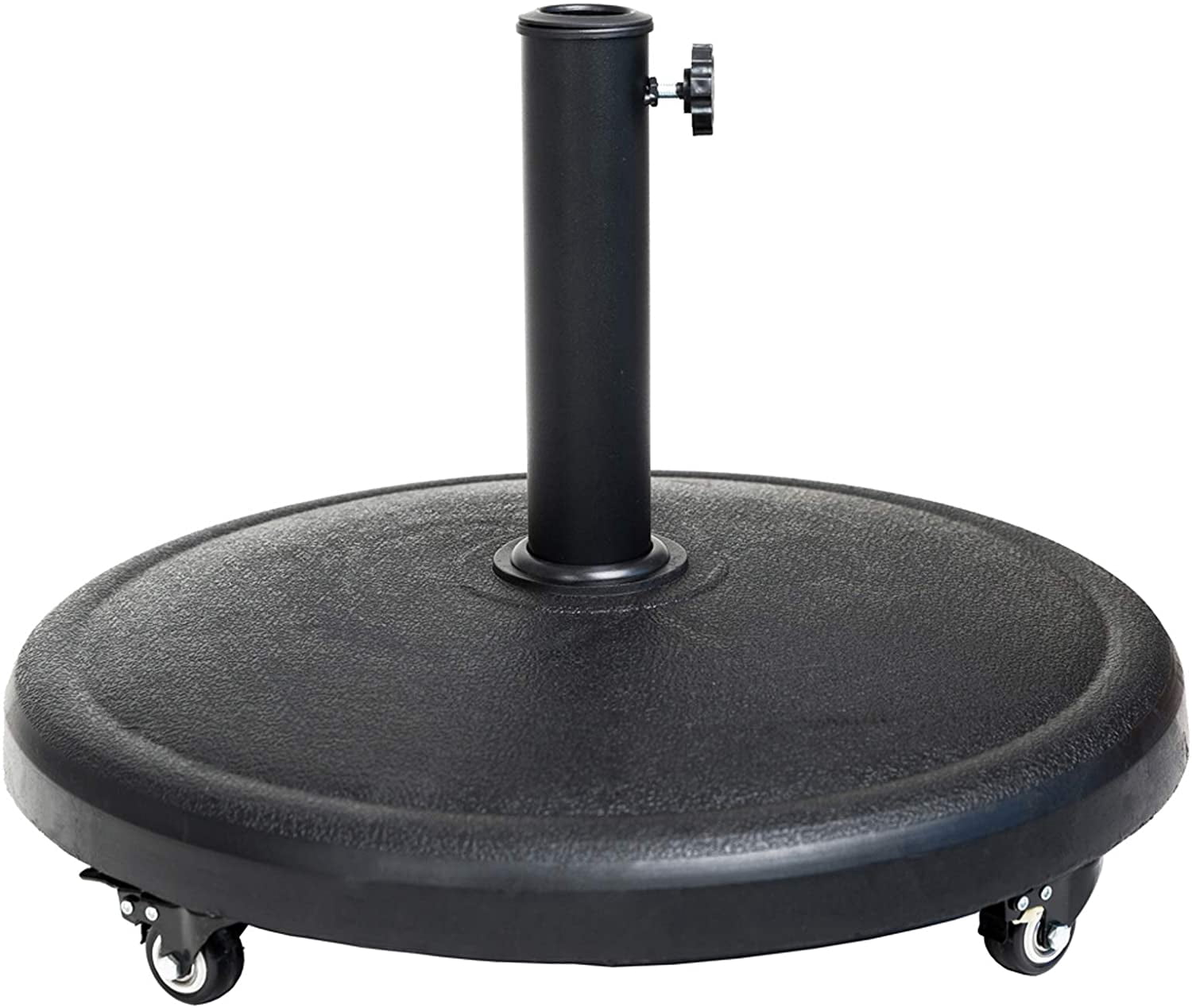 44 lb Heavy Duty Round Base Stand with Rolling Wheels for Outdoor Patio ...
