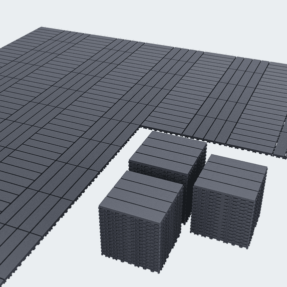 44 Pieces - Plastic Interlocking Floor Tiles,Patio Flooring, 12"× 12 ...