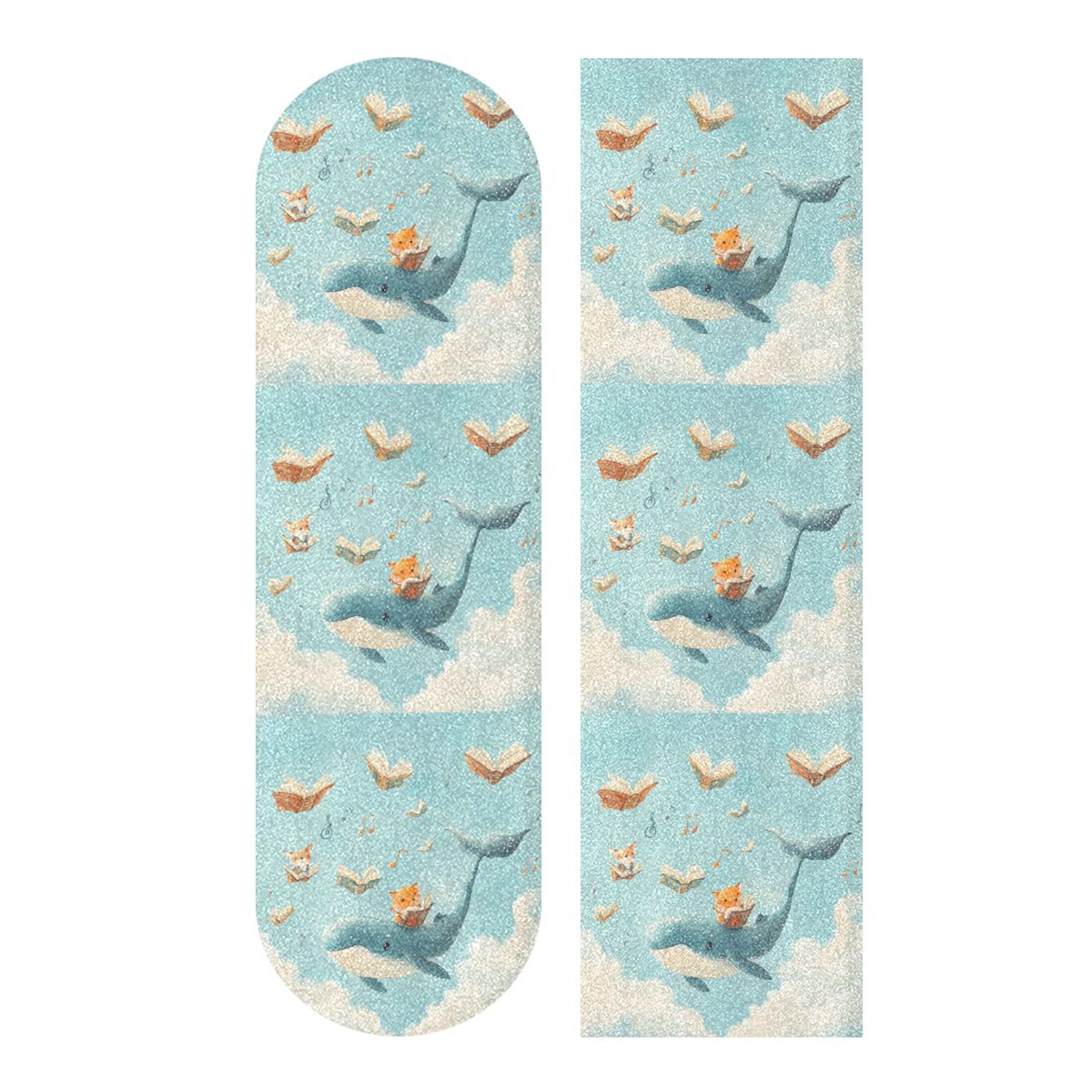 44" x 10" Tape Skateboard Scooter Grip Tape Skateboard Griptape Sheet Fox and Whale Carrying ...