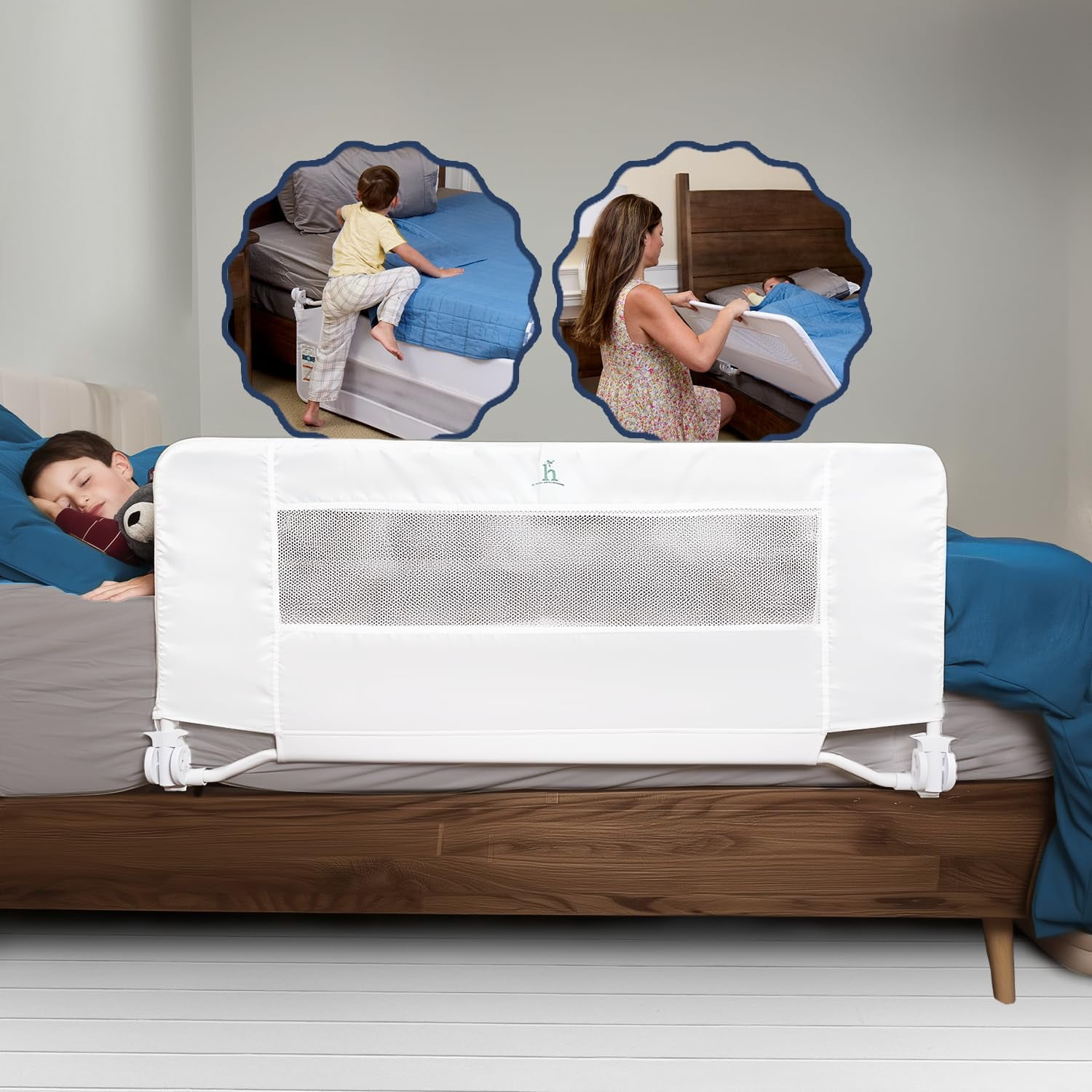 44" x 19" Bed Rail for Toddlers, Heavy-Duty Safety Bed Rail for Twin ...