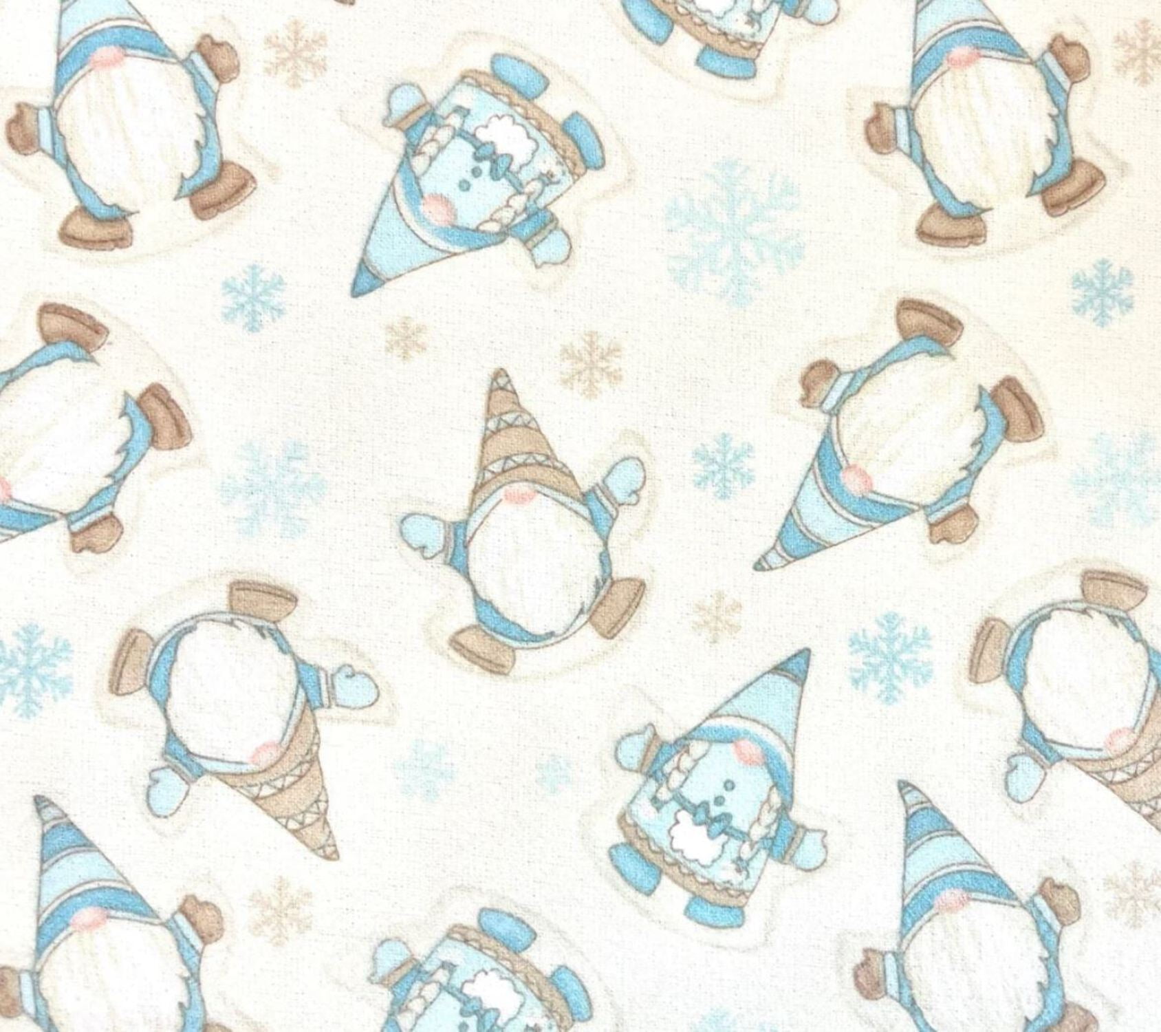 44 x 36 Flannel Snow Angel Gnomes Cream I Love Sn’Gnomies Henry Glass ...