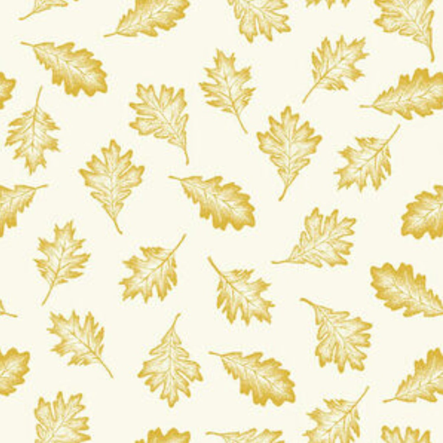 44 x 36 Simply Gold Metallic Leaves Studio E 100% Cotton Fabric ...