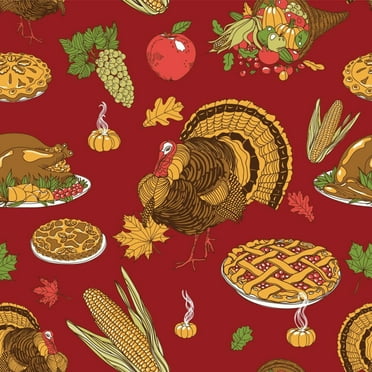Fall Autumn Thanksgiving 100% Cotton Sewing Fabric, 36x45, Seasonal ...
