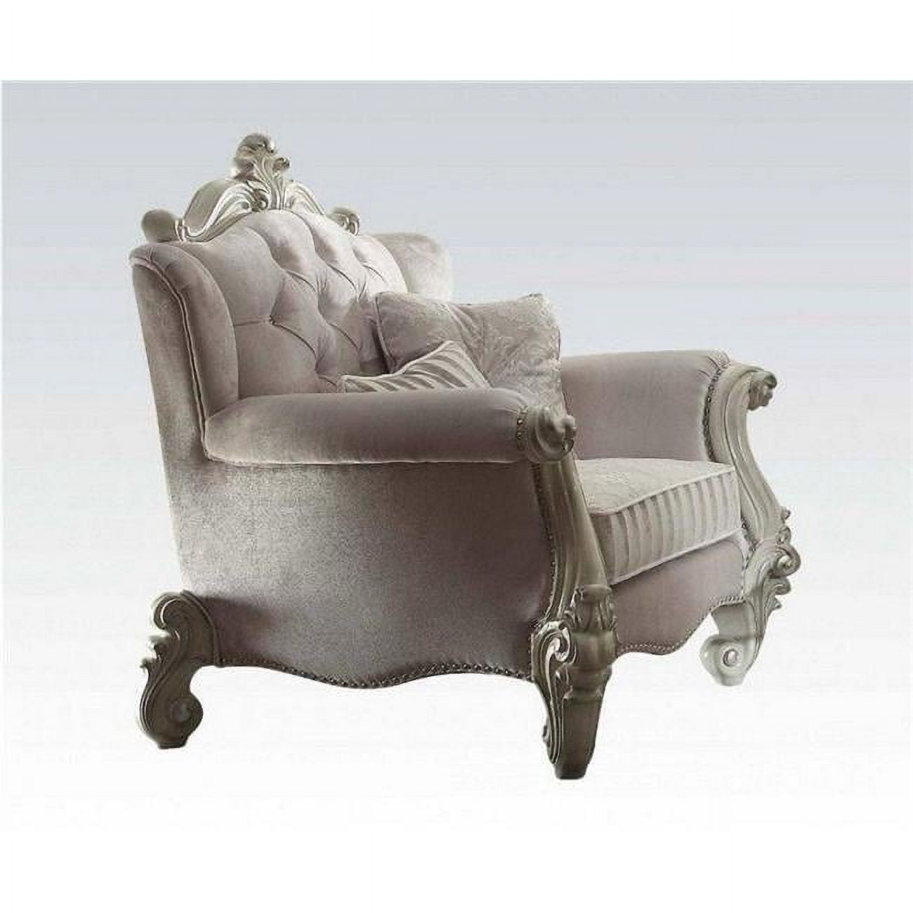 44 x 41 x 46 in. Wood Chair & 2 Pillows, Ivory - Walmart.com