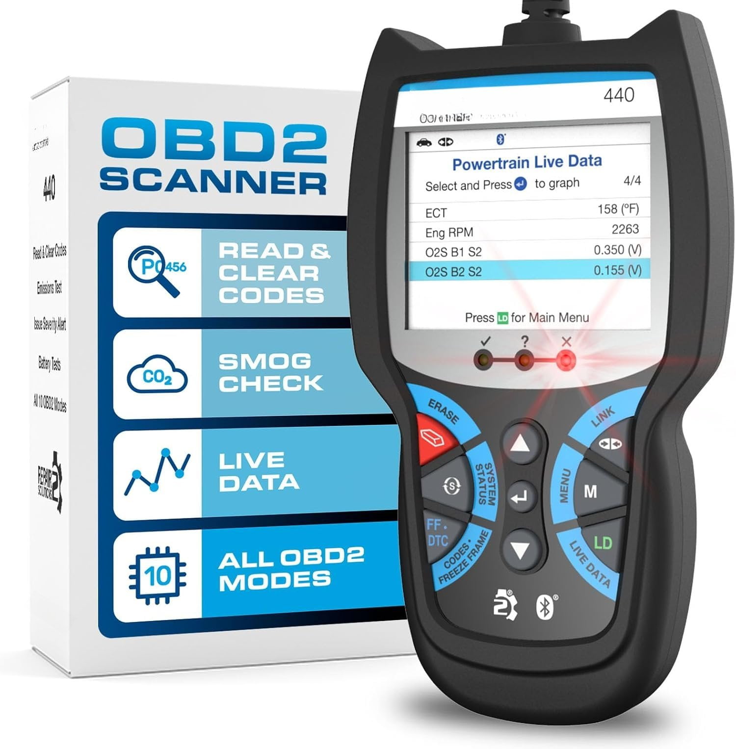 440 OBD2 Scanner Diagnostic Tool - Code Reader and Scanner for - Comes ...