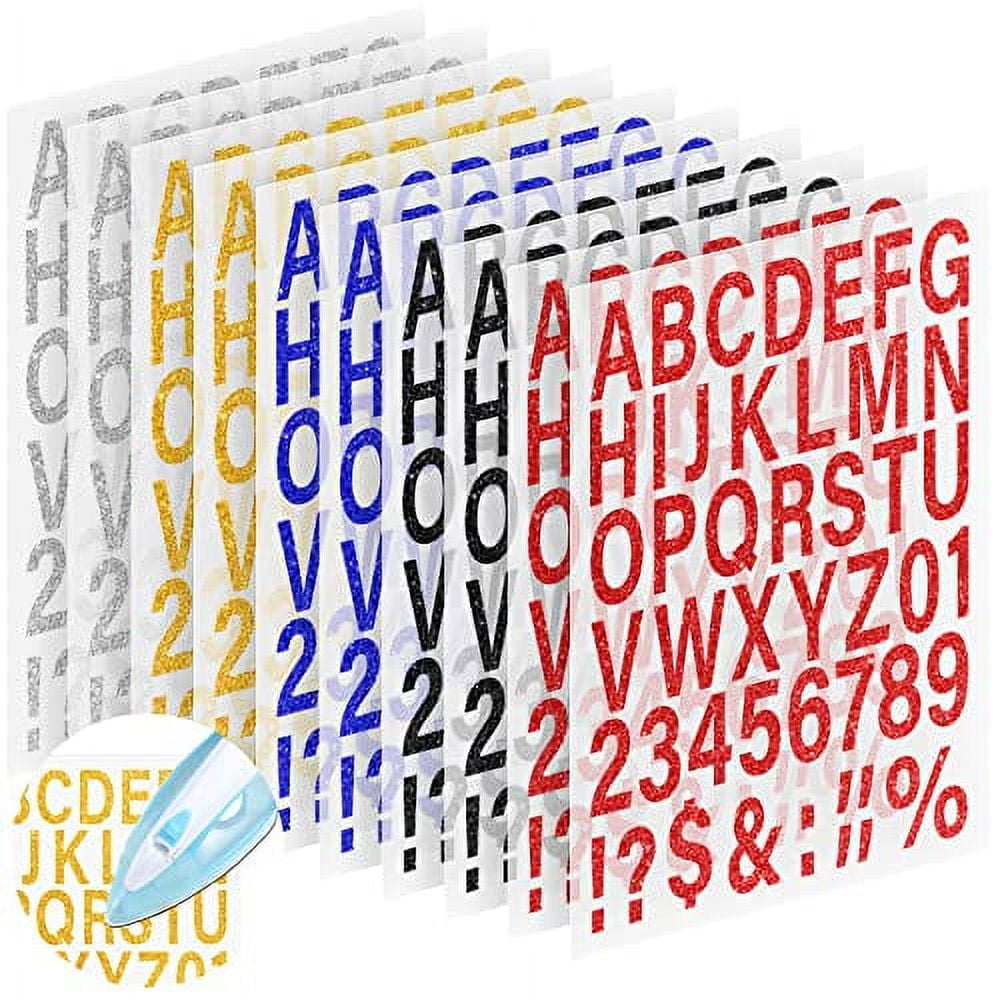 440 Pieces 2 Inch Iron on Letters and Numbers for Clothing T Shirts ...