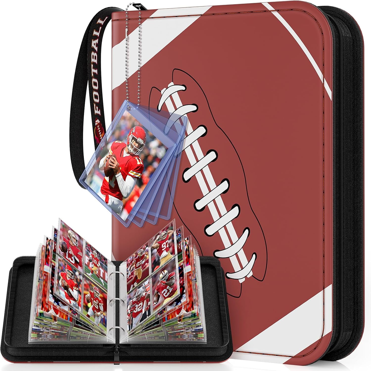440 Pockets Football Card Binder, Sports Card Binder with Card Display ...