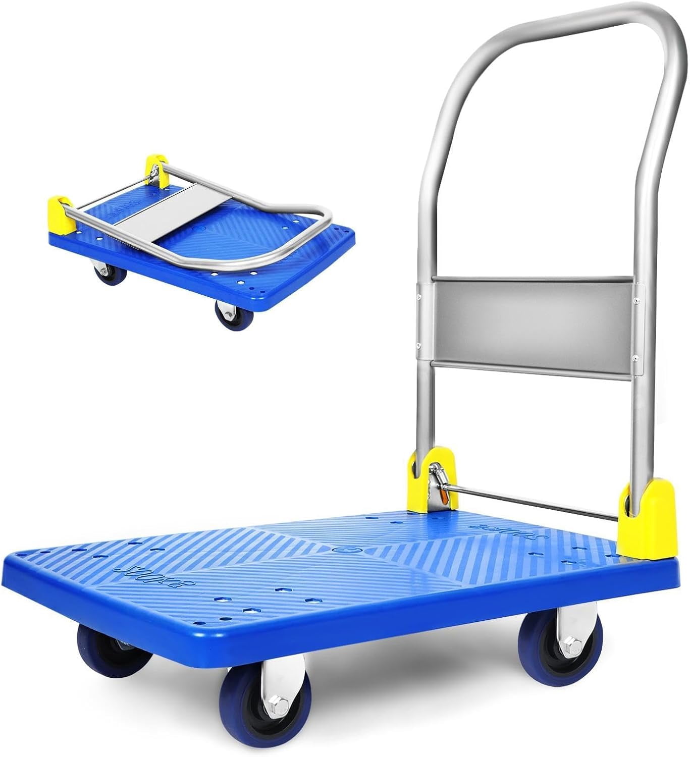 440 lb Foldable Push Cart Dolly | Heavy Duty Collapsible Hand Truck ...