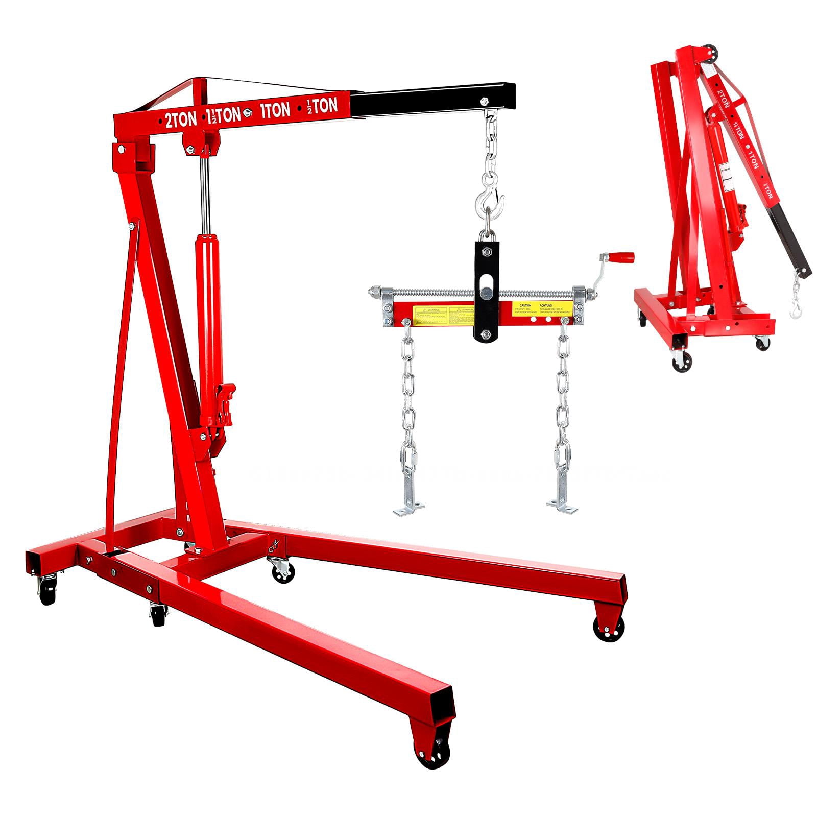 4400 lbs Folding Hoist with Leveler, 0.1in Thick Steel Cherry Picker ...