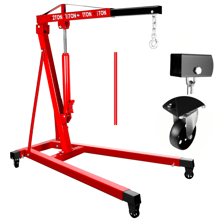 4400 lbs Heavy Duty Engine Hoist, Hydraulic Engine Crane, 8T Pump ...
