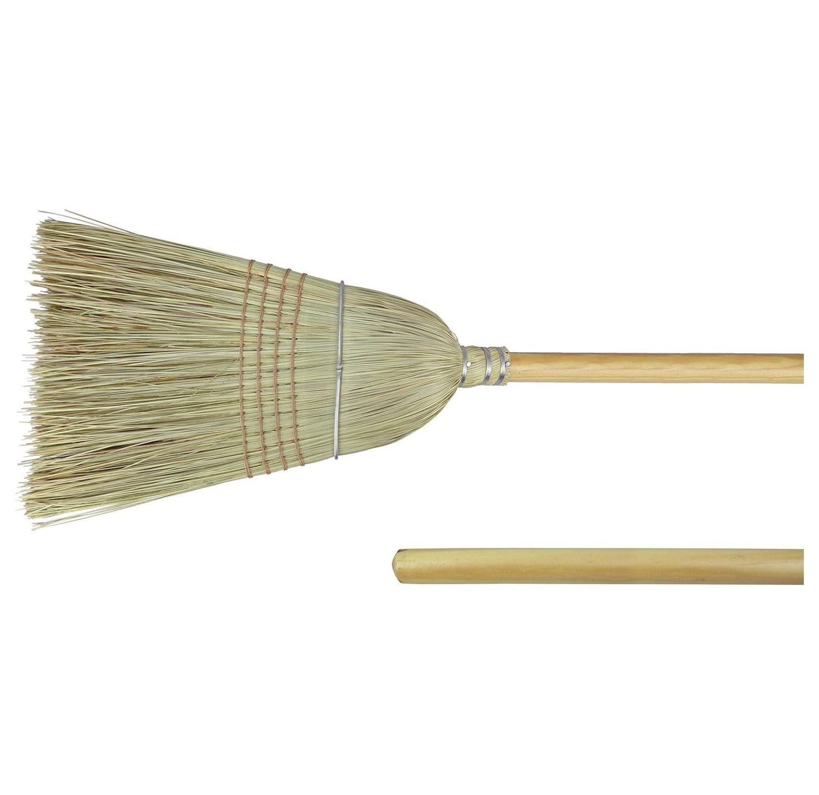 44008 Corn Fiber Heavy-Duty Wire Banded Warehouse Broom with Wood ...