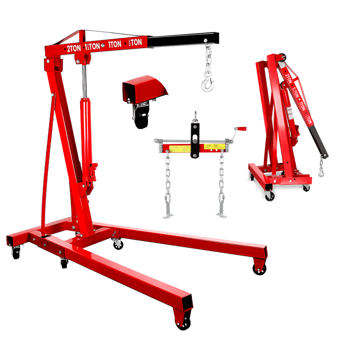 4400LBS Engine Hoist, Folding Cherry Picker Engine Hoist with Lever and ...
