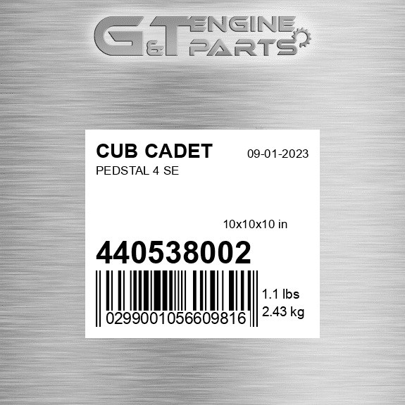 440538002 PEDSTAL 4 SE fits CUB CADET (New OEM) - Walmart.com