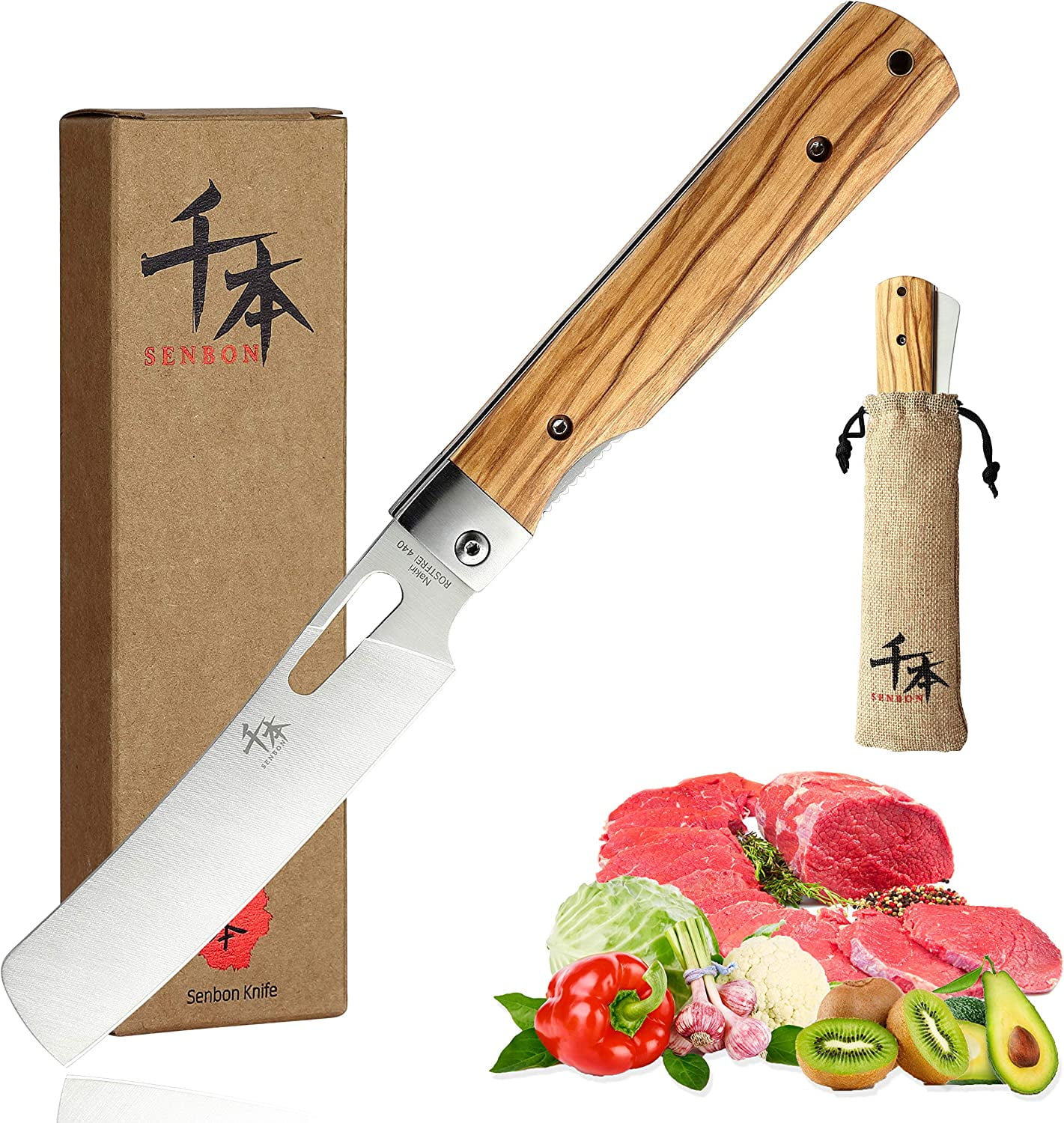 440A stainless steel Ultra sharp pocket folding Chef knife peeling ...