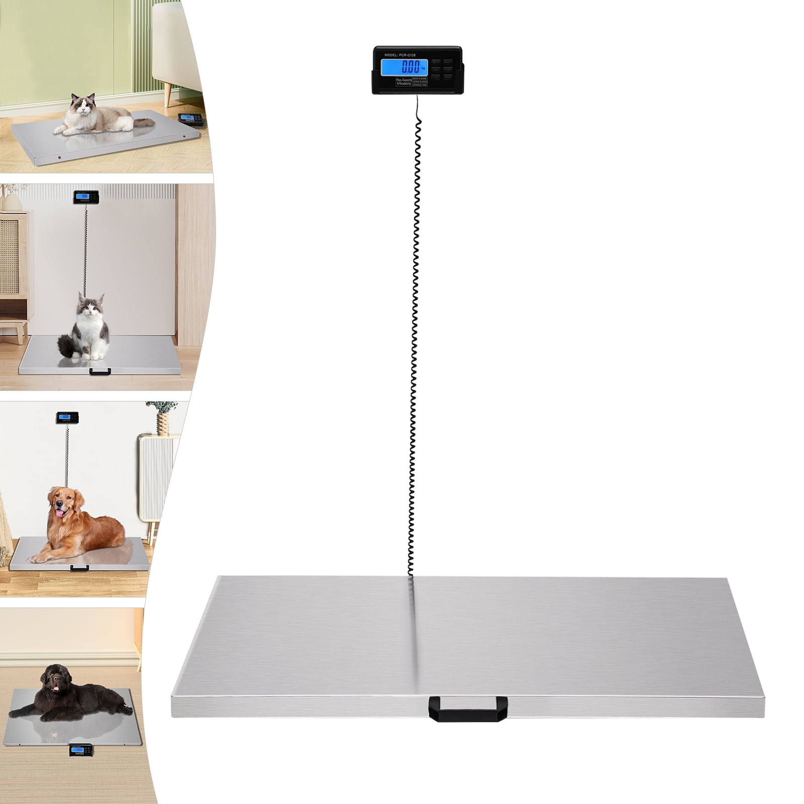 440LBS Digital Livestock Scale Pet Dog Cat Vet Scale Accurate Bench LCD ...