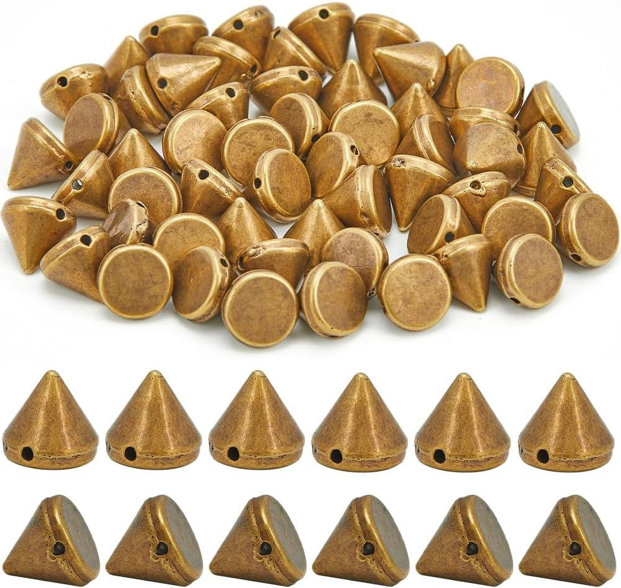 440Pcs Small Beads Cone Bead Studs Plastic Rivets Cone Beads Bronze ...