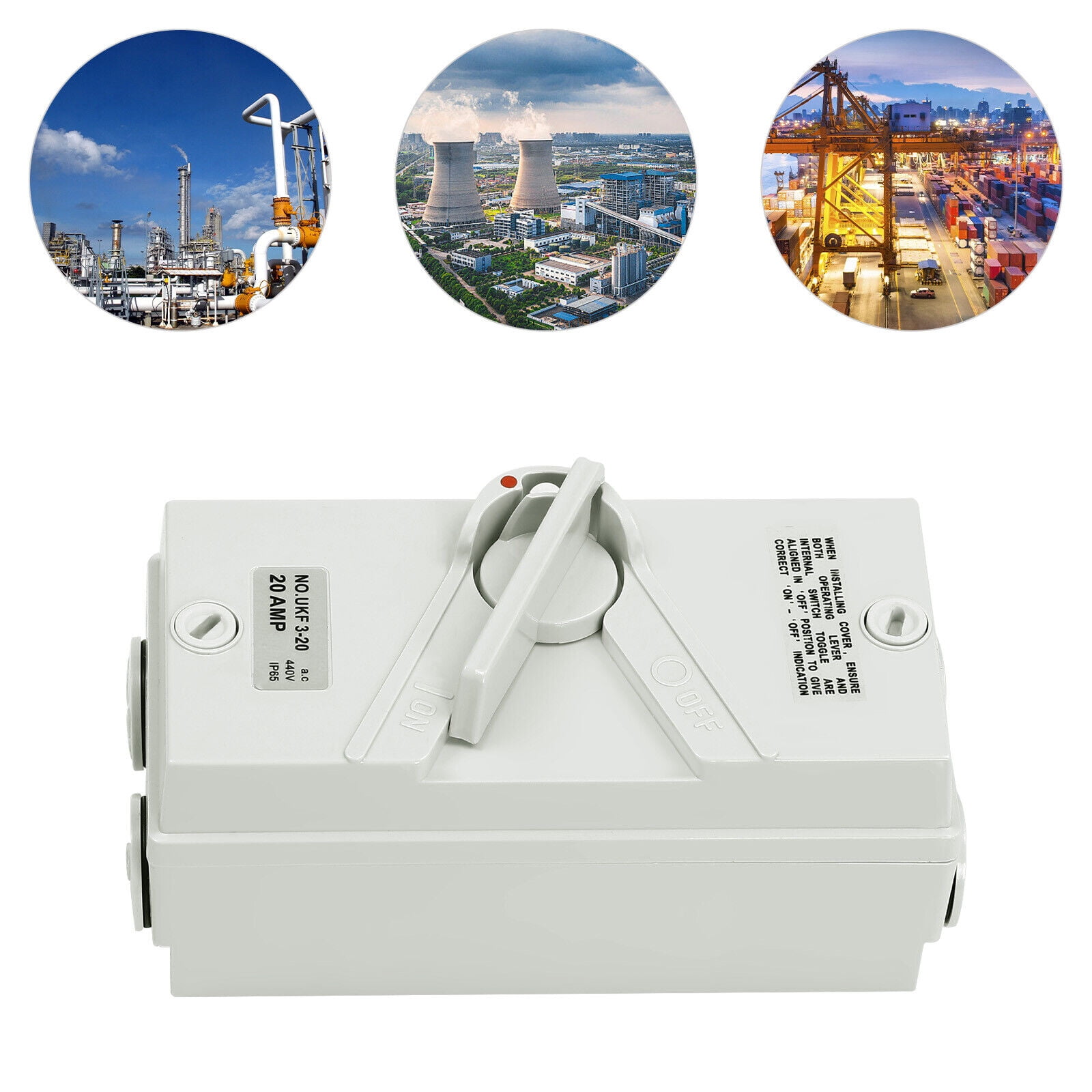 440V 20A 3 Pole Wall Mounted Isolation Switch Waterproof Safety ...