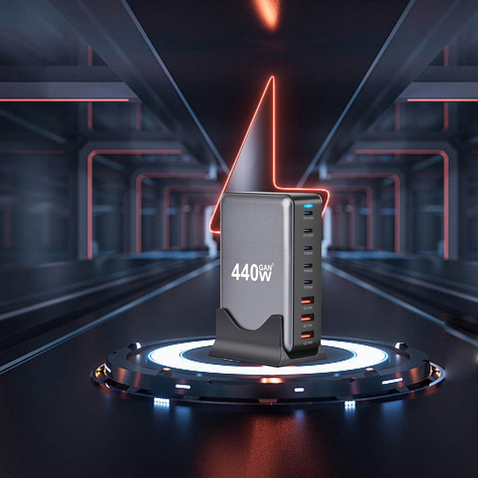 440W 8 Port PD Desktop Charger High Speed Universal Power Adapter ...