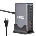 440W GaN 8-Port USB Type C Charging Station, 100W PD3.0 + QC3.0 Fast ...