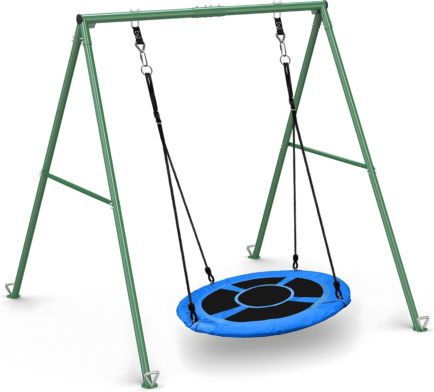 440lbs Capacity Flying Saucer Swing Set with Heavy Duty A-Frame Metal ...