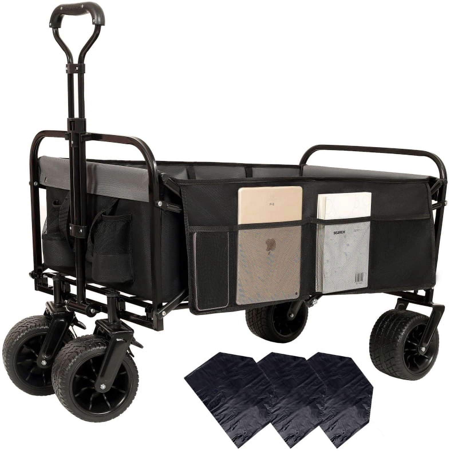 440lbs Collapsible Foldable Wagon Cart with strapping system ,Beach ...