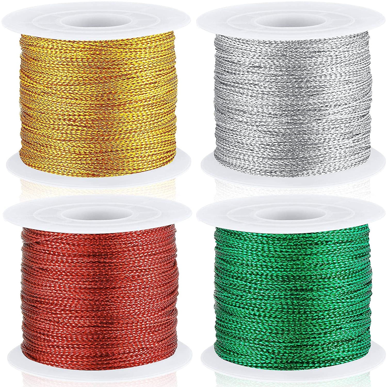440yards x 1mm Metallic Cord Tinsel Rope for Christmas Ornament Hooks ...