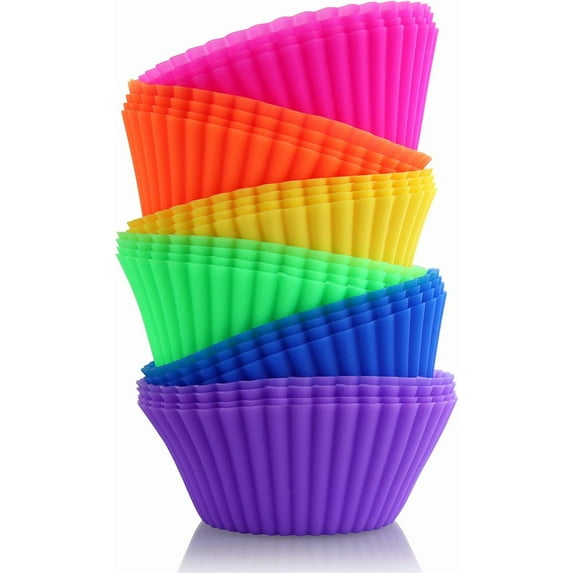 44270 Reusable Silicone Baking Cups and Cupcake Liners, Set of 24 ...