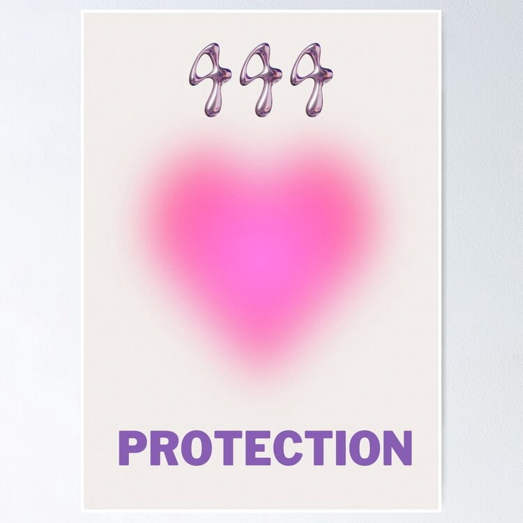 444 ANGEL NUMBER AURA HEART UNFRAMED Poster, 16x24 - Walmart.com