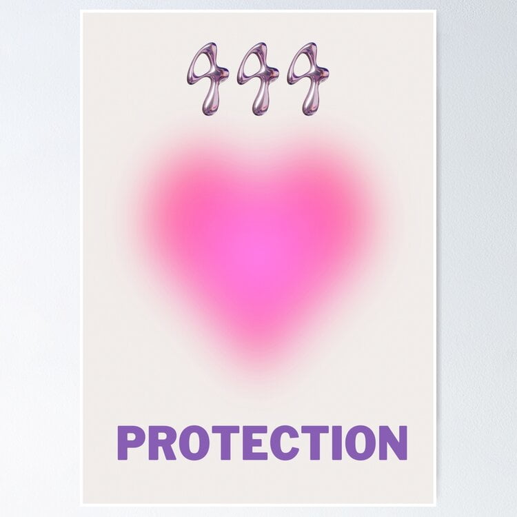 444 ANGEL NUMBER AURA HEART UNFRAMED Poster, 18x24 - Walmart.com