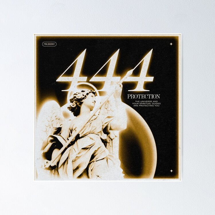 444 Angel Number - Aura Streetwear Design Poster- Unframed Poster ...