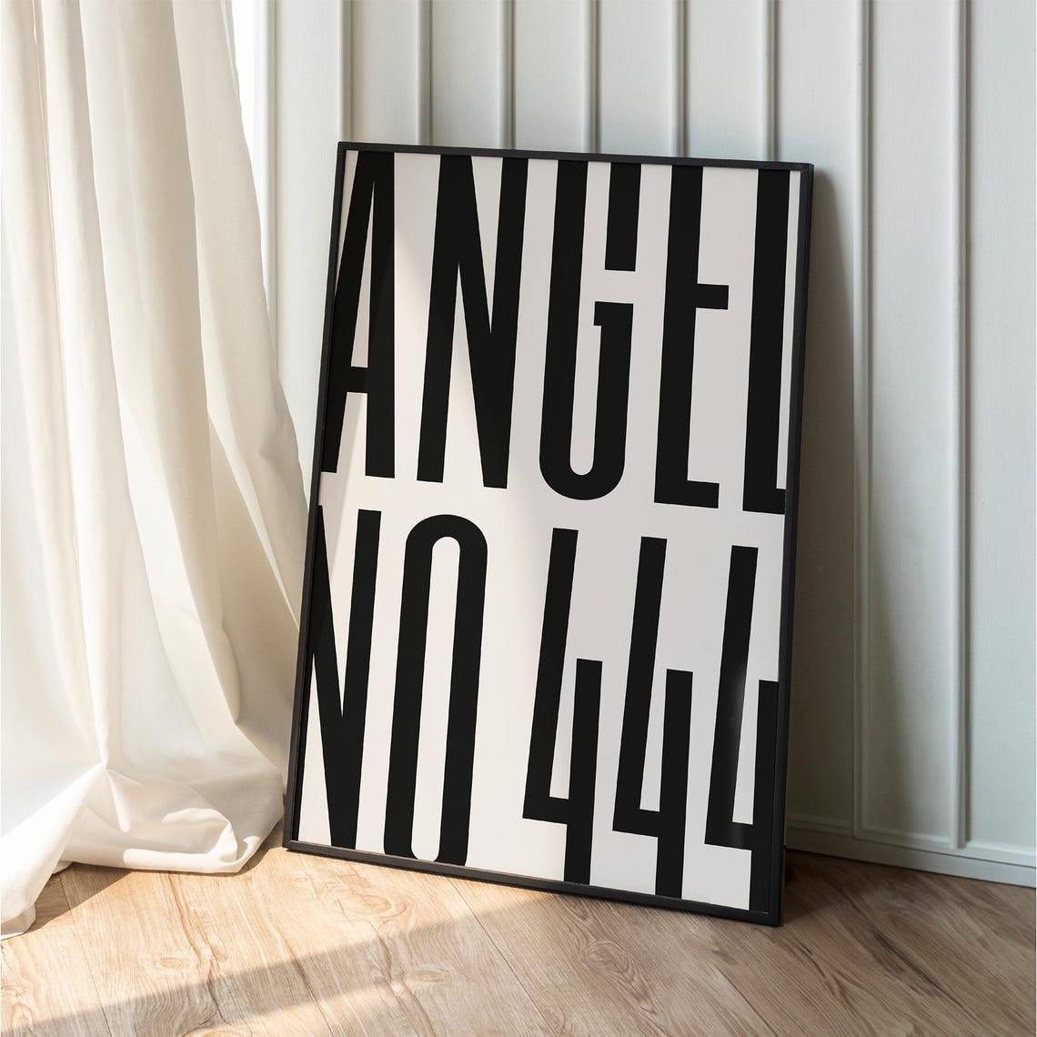 444 Angel Number Print, Bold Typographic Spiritual Wall Art Home Decor ...